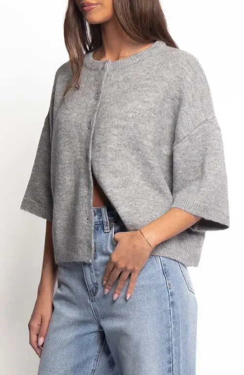 PETAL & PUP Lilith Elbow Sleeve Cardigan - Grey