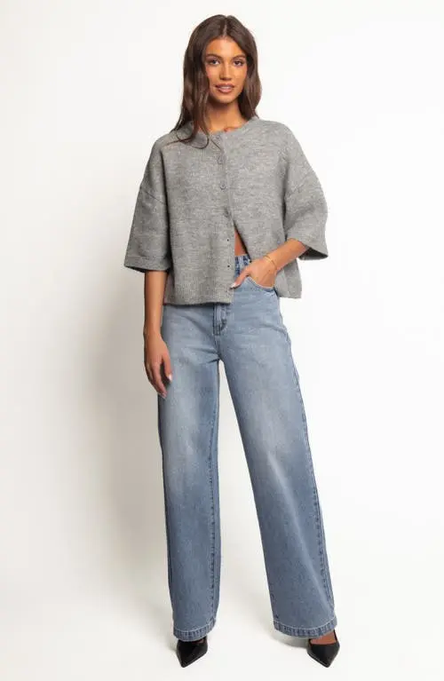 PETAL & PUP Lilith Elbow Sleeve Cardigan - Grey