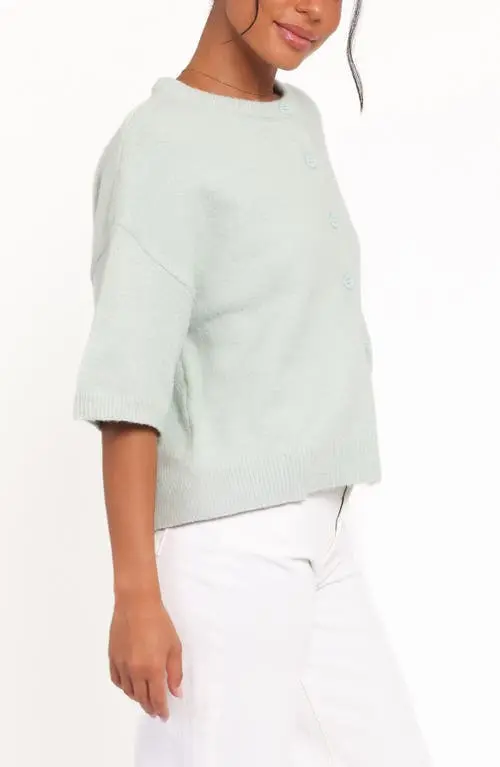 PETAL & PUP Lilith Elbow Sleeve Cardigan - Sage