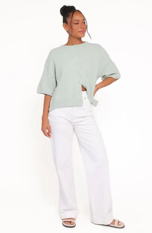 PETAL & PUP Lilith Elbow Sleeve Cardigan - Sage