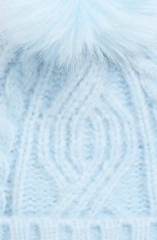 Treasure & Bond Cable Stitch Pom Beanie - Blue Delicate