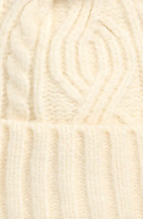 Treasure & Bond Cable Stitch Pom Beanie - Ivory
