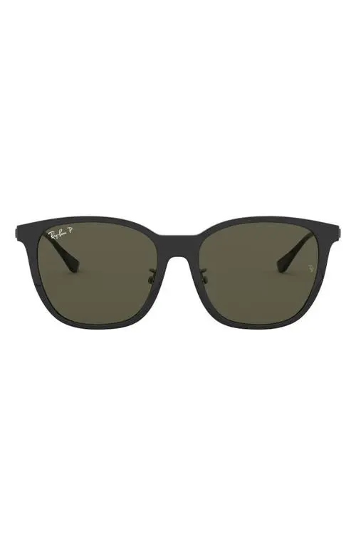 Ray-ban Polarized Square Sunglasses - Black/green