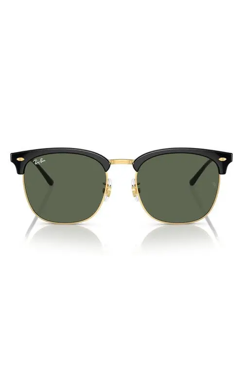 Ray-ban Square Sunglasses - Black On Arista/dark Green