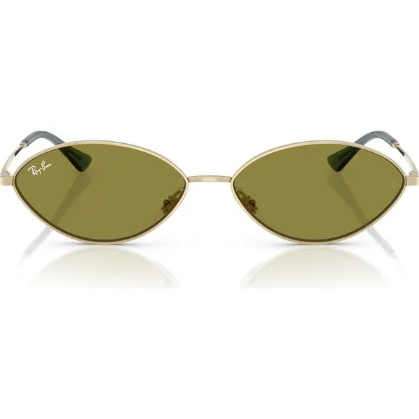 Ray-ban 59mm Oval Sunglasses - Pale Gold/green