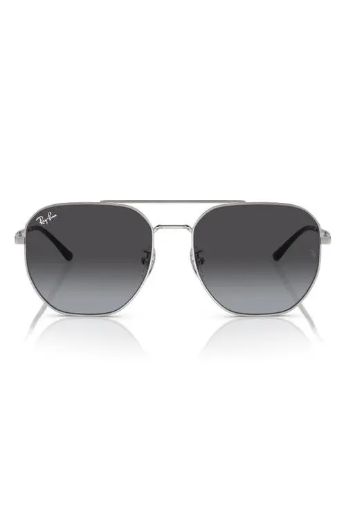 Ray-ban 59mm Gradient Square Sunglasses - Silver/grey Gradient