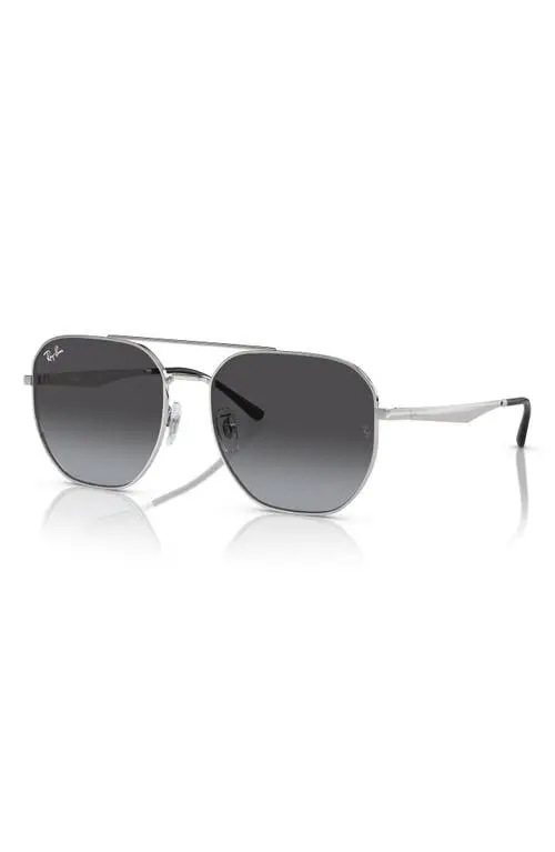 Ray-ban 59mm Gradient Square Sunglasses - Silver/grey Gradient