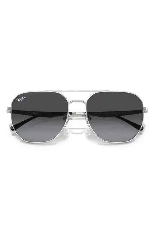 Ray-ban 59mm Gradient Square Sunglasses - Silver/grey Gradient