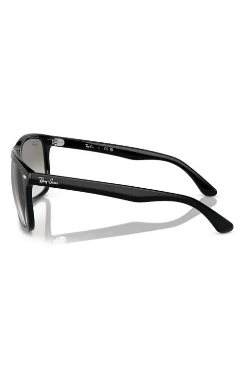 Ray-ban 60mm Gradient Square Sunglasses - Black/clear Gradient Grey