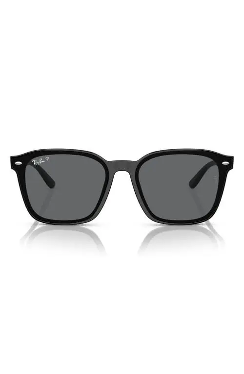 Ray-ban Oversized Square Polarized Sunglasses - Black/dark Grey Polar