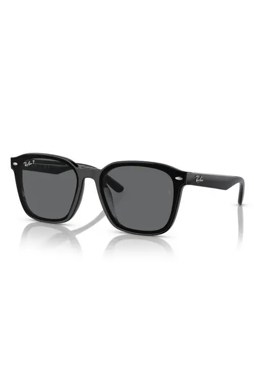 Ray-ban Oversized Square Polarized Sunglasses - Black/dark Grey Polar