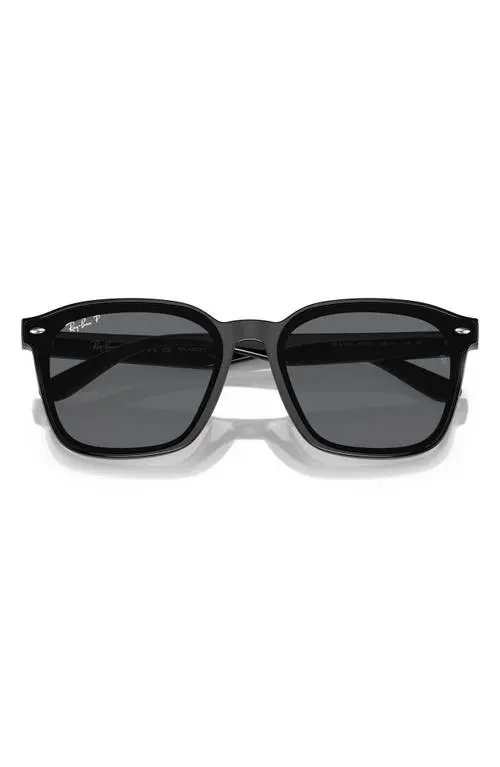 Ray-ban Oversized Square Polarized Sunglasses - Black/dark Grey Polar