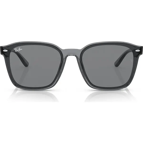 Ray-ban 66mm Square Sunglasses - Transparent Grey /dark Grey