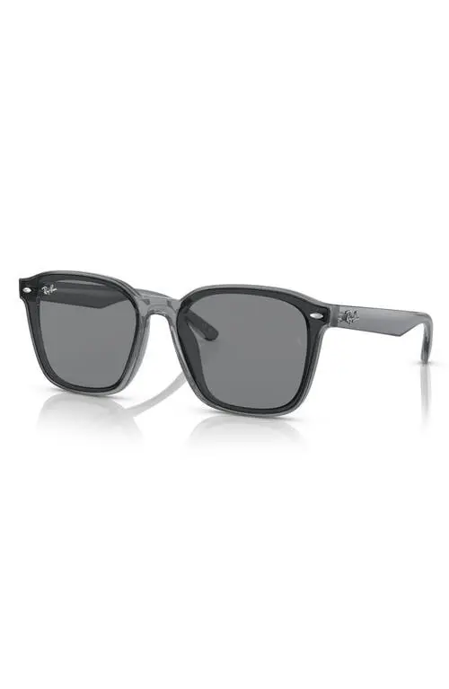 Ray-ban 66mm Square Sunglasses - Transparent Grey /dark Grey
