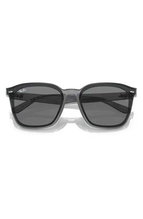 Ray-ban 66mm Square Sunglasses - Transparent Grey /dark Grey