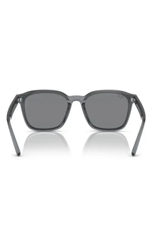 Ray-ban 66mm Square Sunglasses - Transparent Grey /dark Grey