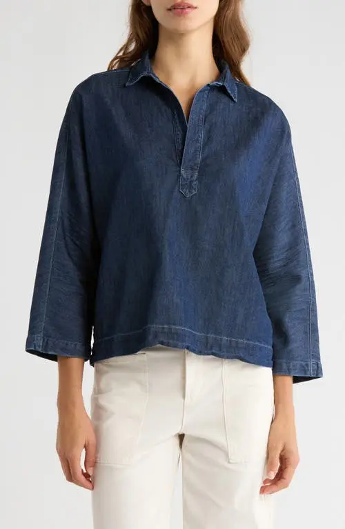 Frank & Eileen Denim Popover Top