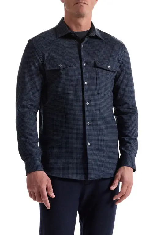 Bugatchi Knit Button-up Shirt - Navy