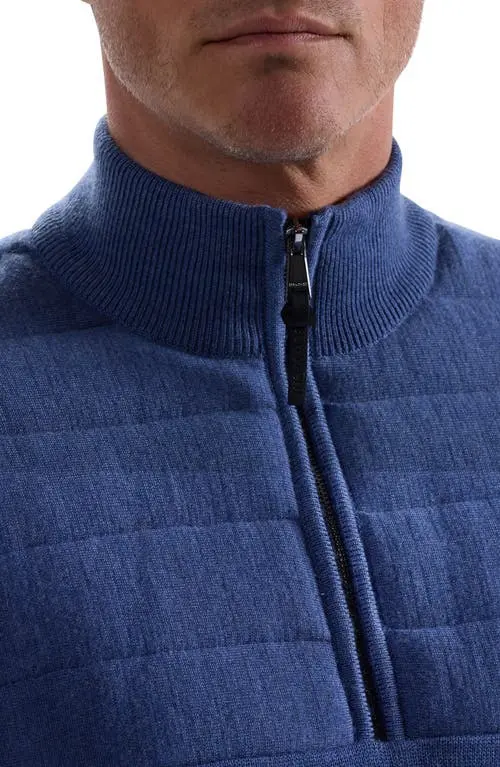 Bugatchi Merino Wool Quarter-zip Polo Sweater