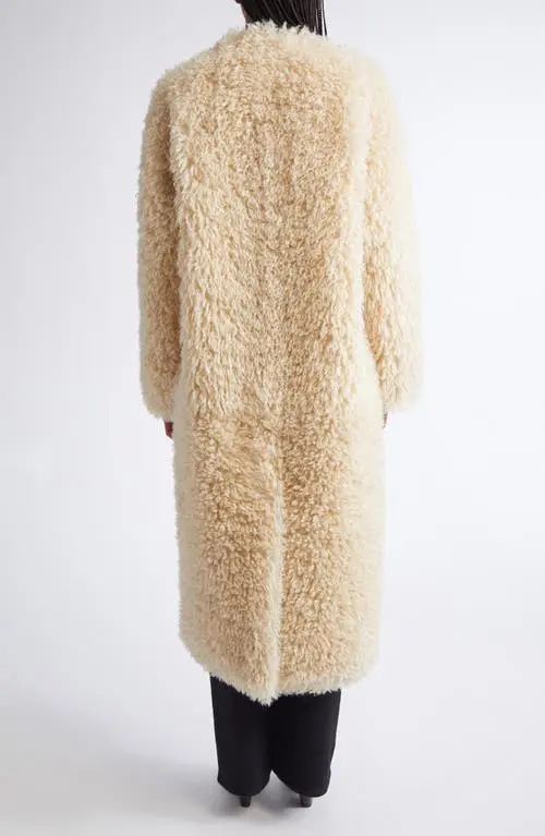 STAND STUDIO Carolina Faux Shearling Coat - Off White