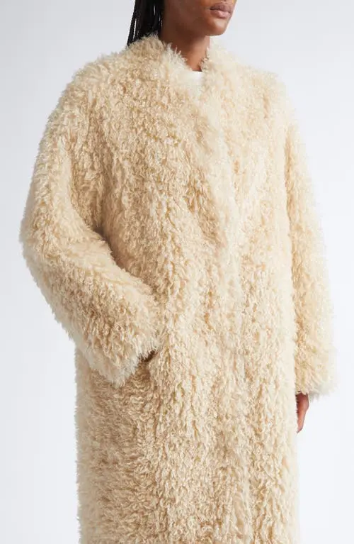 STAND STUDIO Carolina Faux Shearling Coat - Off White