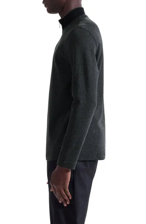 Bugatchi Quarter Zip Cotton Blend Piqué Pullover
