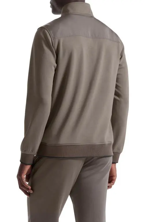Bugatchi Soft Touch Quarter Zip Pullover - Walnut