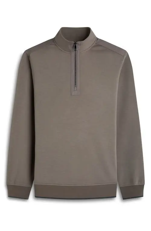 Bugatchi Soft Touch Quarter Zip Pullover - Walnut