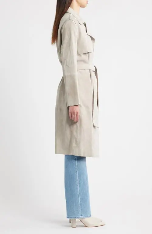 Fleurette Sylvie Suede Wrap Trench Coat