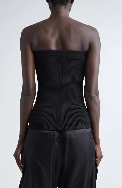 Rick Owens Rib Virgin Wool Blend Tube Top - Black