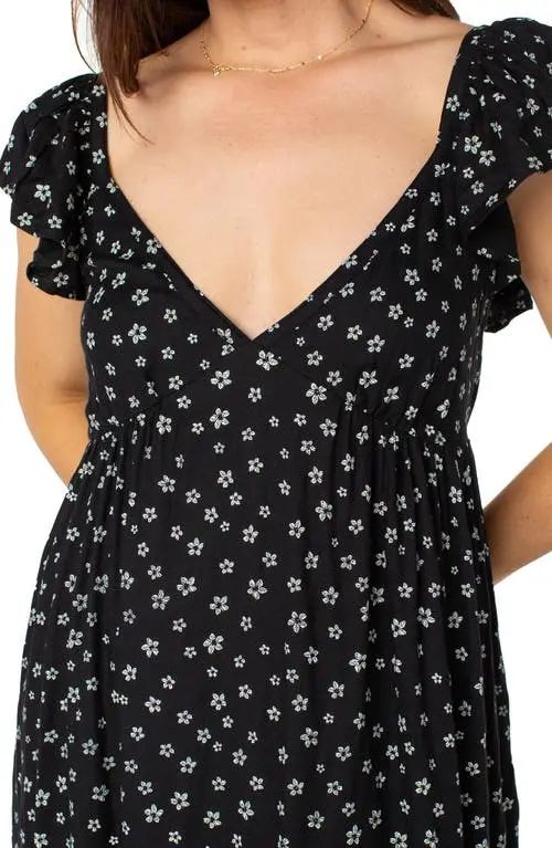 Roxy Bohemian Nights Floral Maxi Dress - Anthracite