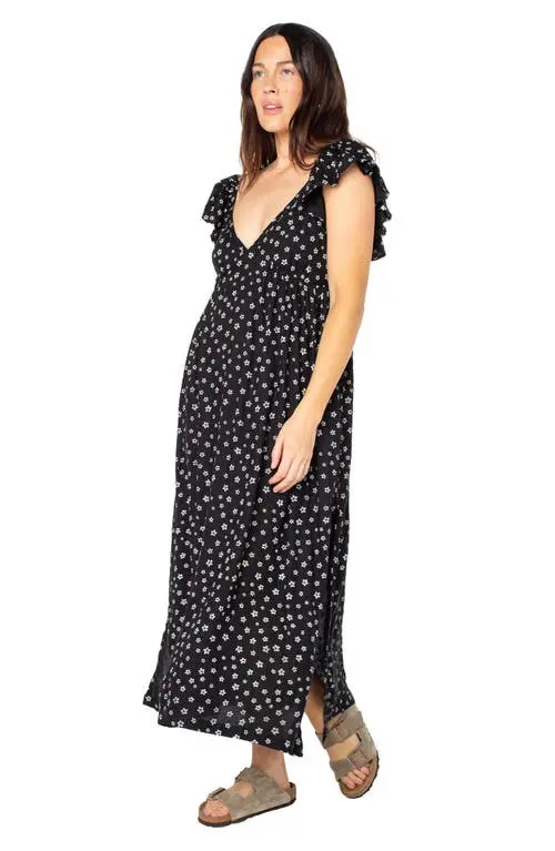 Roxy Bohemian Nights Floral Maxi Dress - Anthracite