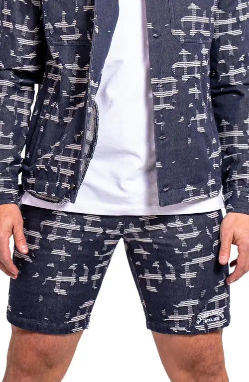 MACEOO Ascension0003 Denim Jacquard Shorts