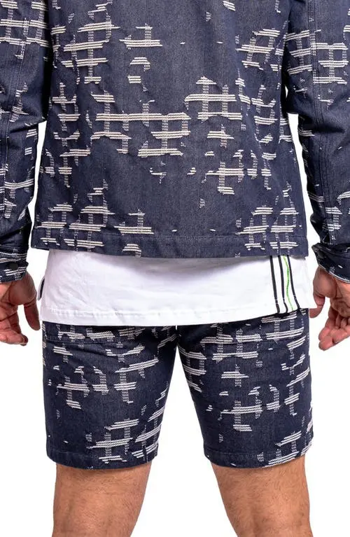 MACEOO Ascension0003 Denim Jacquard Shorts