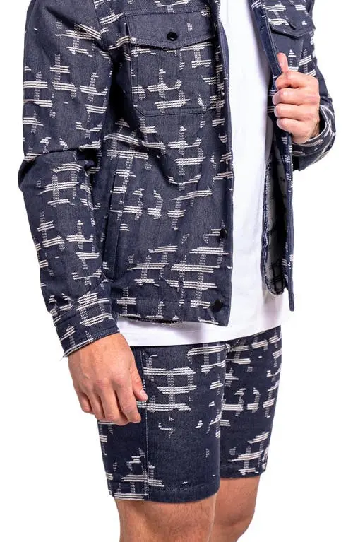 MACEOO Ascension0003 Denim Jacquard Shorts