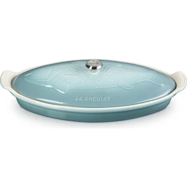 LE CREUSET Heritage Covered Stoneware Fish Baker - Sea Salt