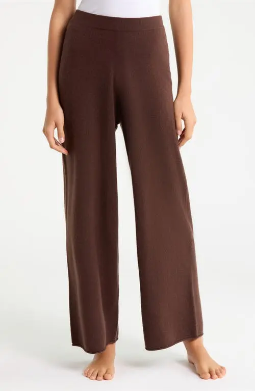 Nordstrom Cashmere Wide-leg Lounge Pants - Brown Mole