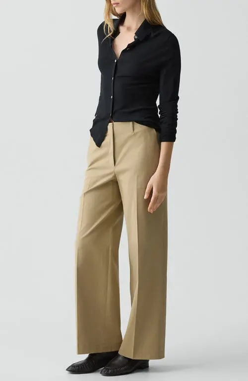 Theory Stretch Cotton Wide-leg Pants