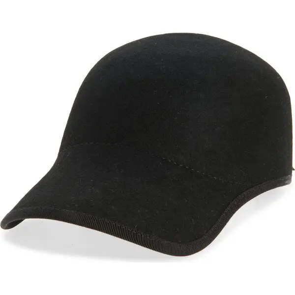 RENÉ MANTILLA, NEW YORK Felted Wool Baseball Cap - Black