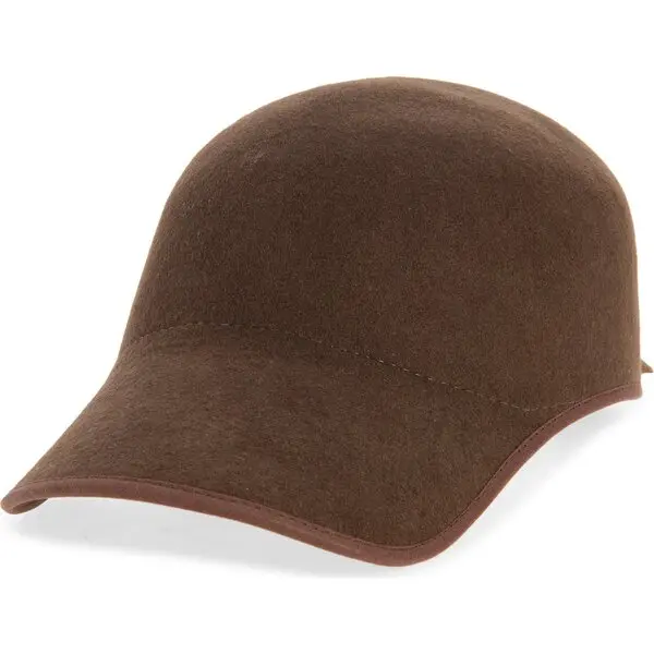 RENÉ MANTILLA, NEW YORK Felted Wool Baseball Cap - Cafe