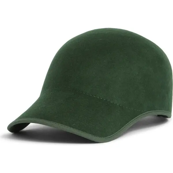 RENÉ MANTILLA, NEW YORK Felted Wool Baseball Cap - Verde