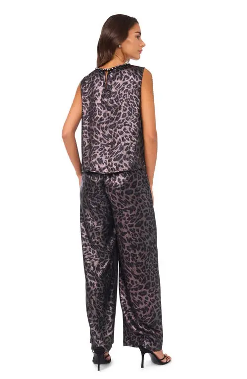 Vince Camuto Leopard Print Satin Tank