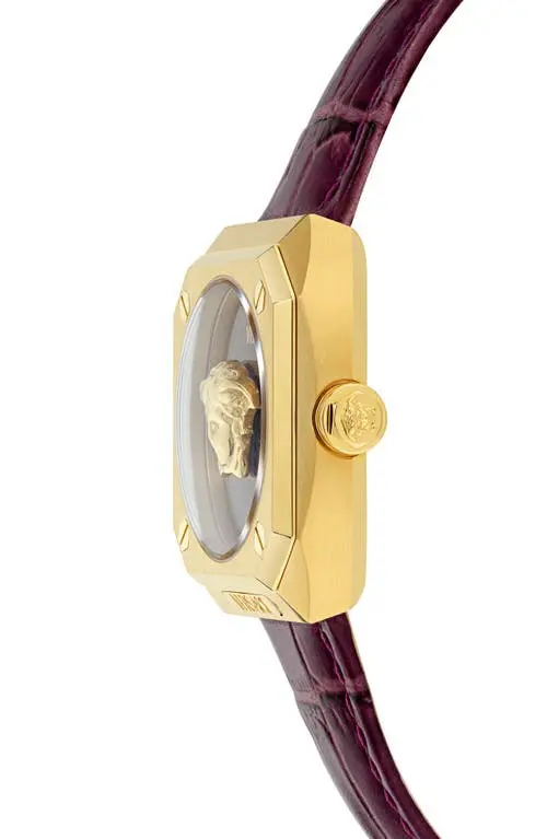 Versace Antares Leather Strap Watch
