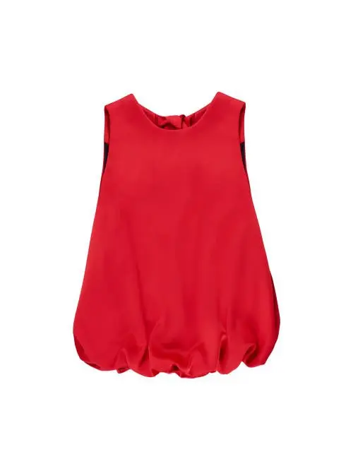 RO&ZO Sleeveless Bubble Hem Blouse - Red