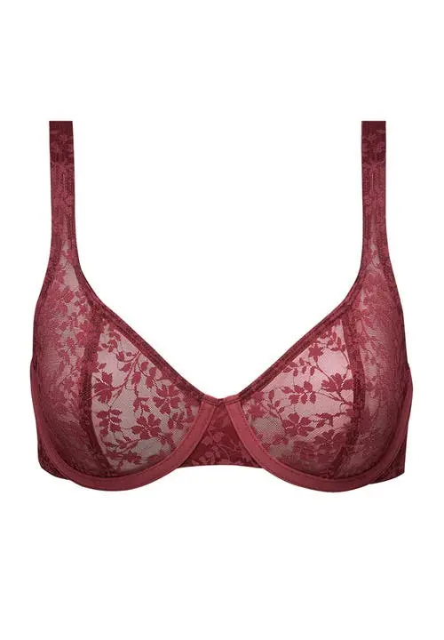 CUUP The Scoop Botanical Lace Bra - Begonia