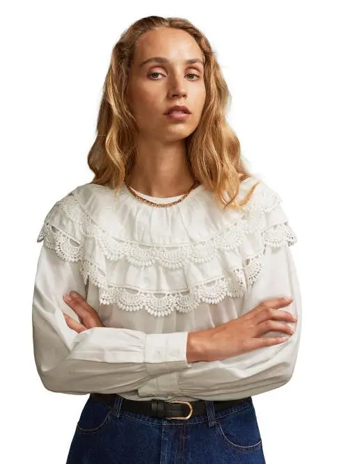 RO&ZO Crochet Double Frill Blouse