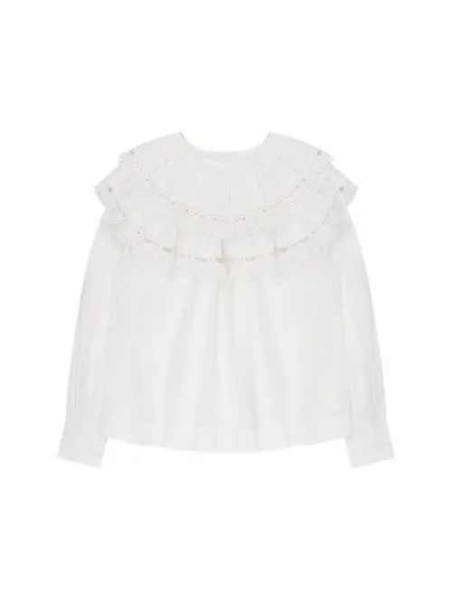 RO&ZO Crochet Double Frill Blouse