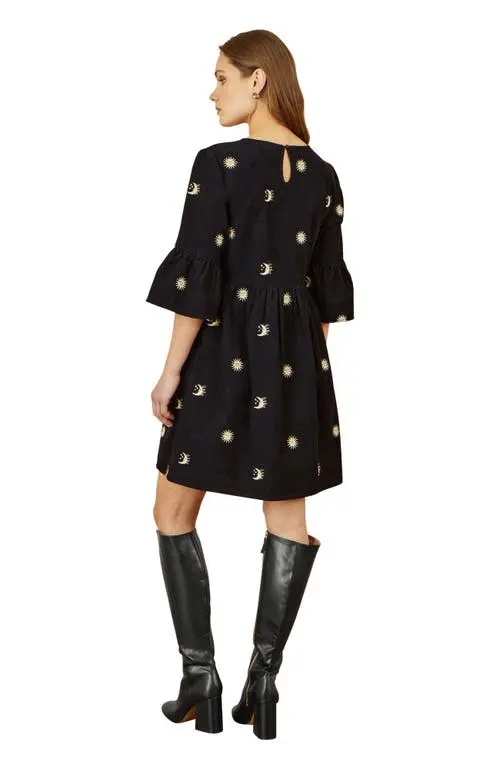 YUMI Cosmic Embroidered Cord Mini Dress