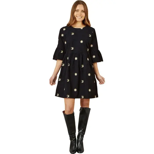 YUMI Cosmic Embroidered Cord Mini Dress