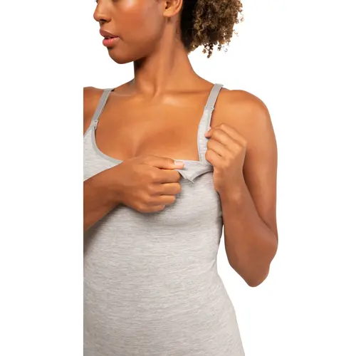 MODERN ETERNITY Seamless Maternity Nursing Tank - Graphite Melange